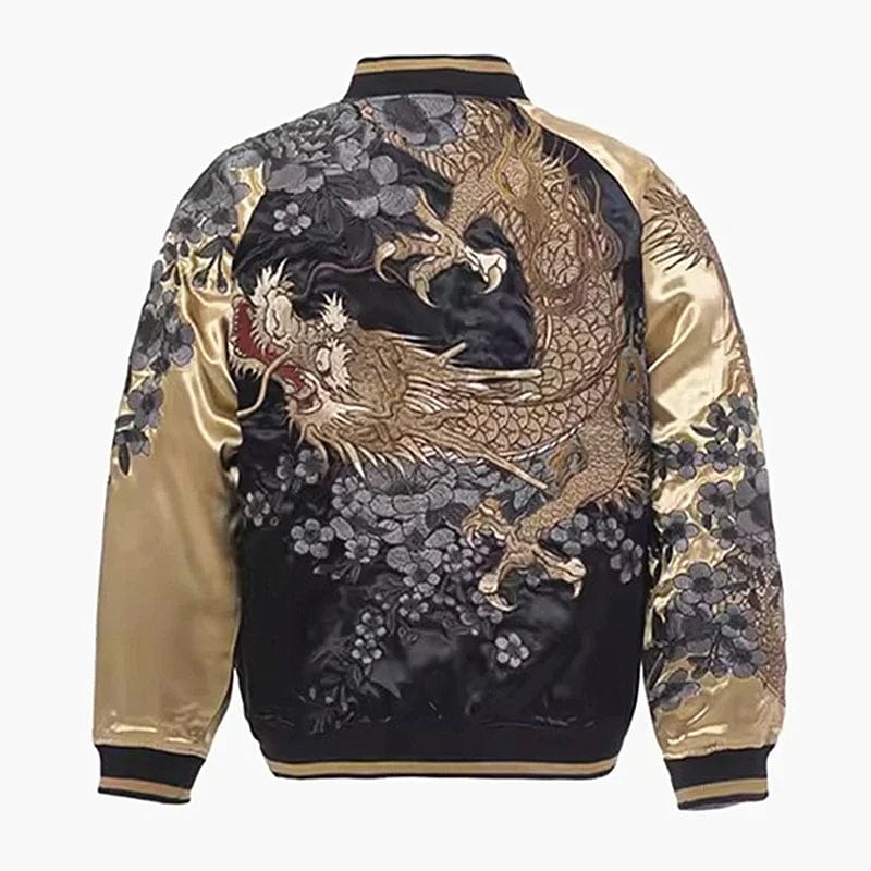 Hyper premium sakura dragon inverse embroidery sukajan jacket – High ...