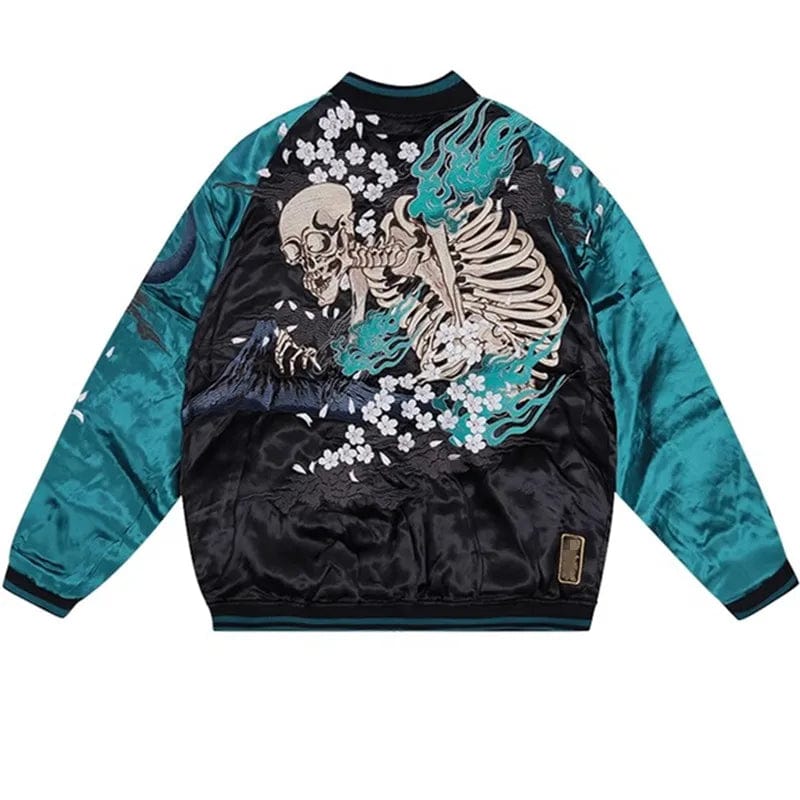 Hyper premium sakura skull embroidery sukajan jacket – High Street Beast